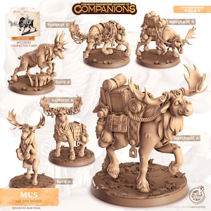 3D Printed Cast N Play Mus - the Moose Companions 28mm 32mm D&D - Etsy
