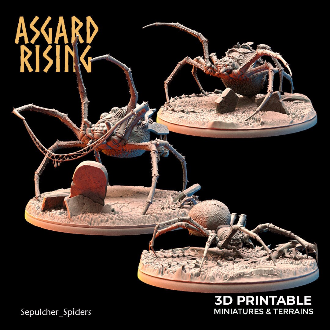 3D Printed Asgard Rising Sepulcher Spiders 28 32 Mm Wargaming Dnd - Etsy