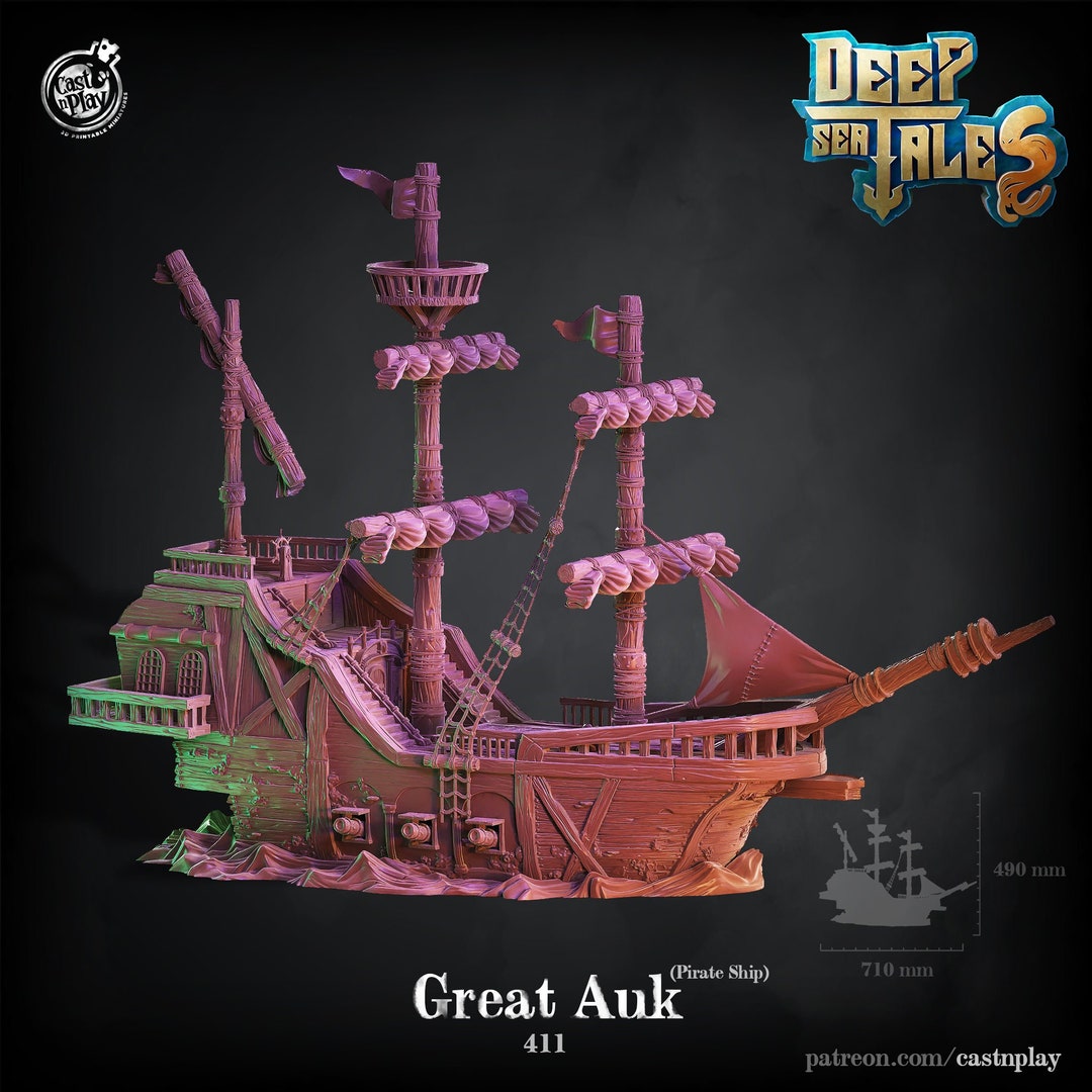 3D Printed Cast N Play Great Auk (pirate Ship) Huge 28mm 32mm D&D - Etsy