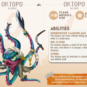 3D Printed Cast N Play Oktopo - Octopus Companions 28mm 32mm D&D - Etsy