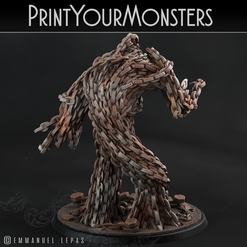 3D Printed Print Your Monsters Chain Golem Total Golems 28mm - Etsy