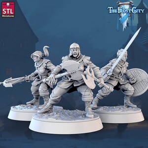 3D Printed STL Miniatures the Frost City Army Soldiers Sets - Modular 28 - 32mm War Gaming D&D ...