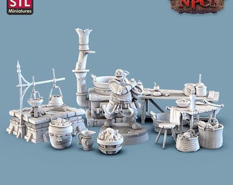 3D Printed STL Miniatures Baker Set 28mm 32mm War Gaming D&D - Etsy