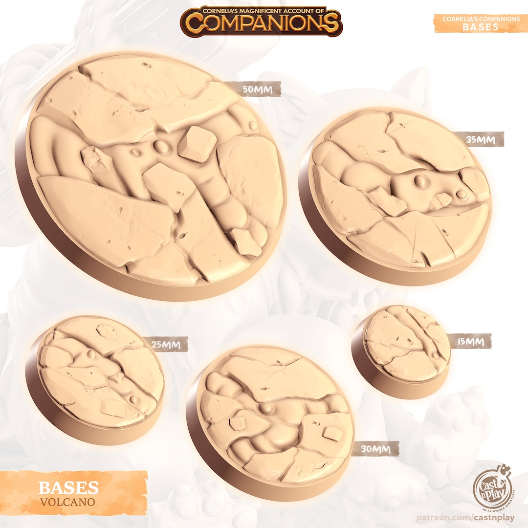 3D Printed Cast N Play Volcano Bases Companion's Bases - Master Pack ...