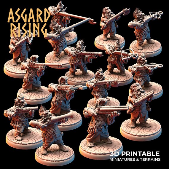 3D Printed Asgard Rising Dwarves Ranged Weapons Set 28mm - Etsy