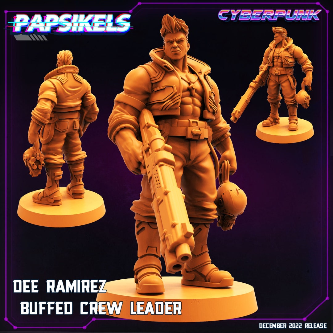 3D Printed Papsikels Cyberpunk Sci-fi Dee Ramirez Buffed Crew Leader ...