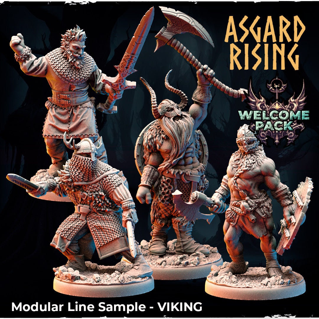 3D Printed Asgard Rising Viking Modular Line Set 28 32 Mm Wargaming Dnd - Etsy