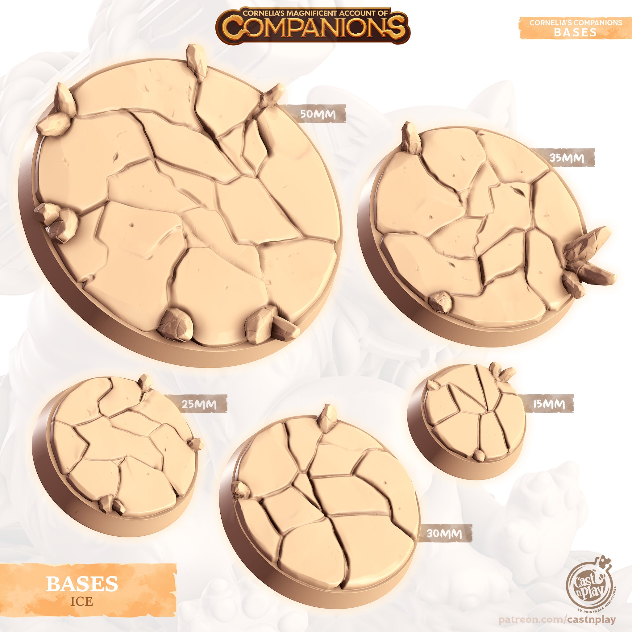 3D Printed Cast N Play Ice Bases Companion's Bases - Master Pack ...