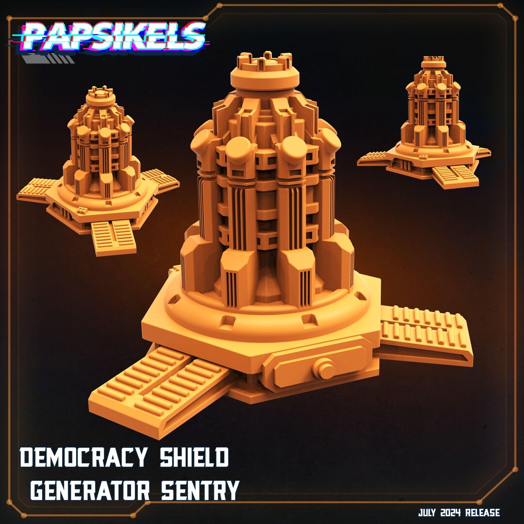 3D Printed Papsikels Democracy Shield Generator Sentry July 2024 Scifi ...