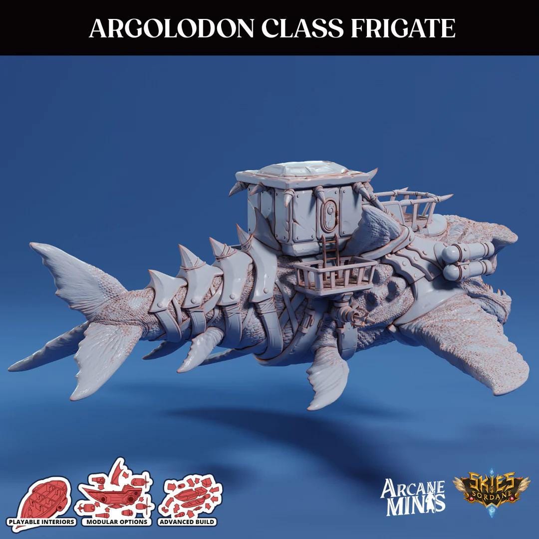 3D Printed Sordane Publishing Airship Argolodon Class Frigate MM (XYZ ...