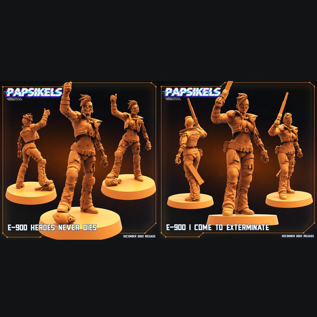3D Printed Papsikels Cyberpunk Sci-fi E-900 Set - 28mm 32mm - Etsy