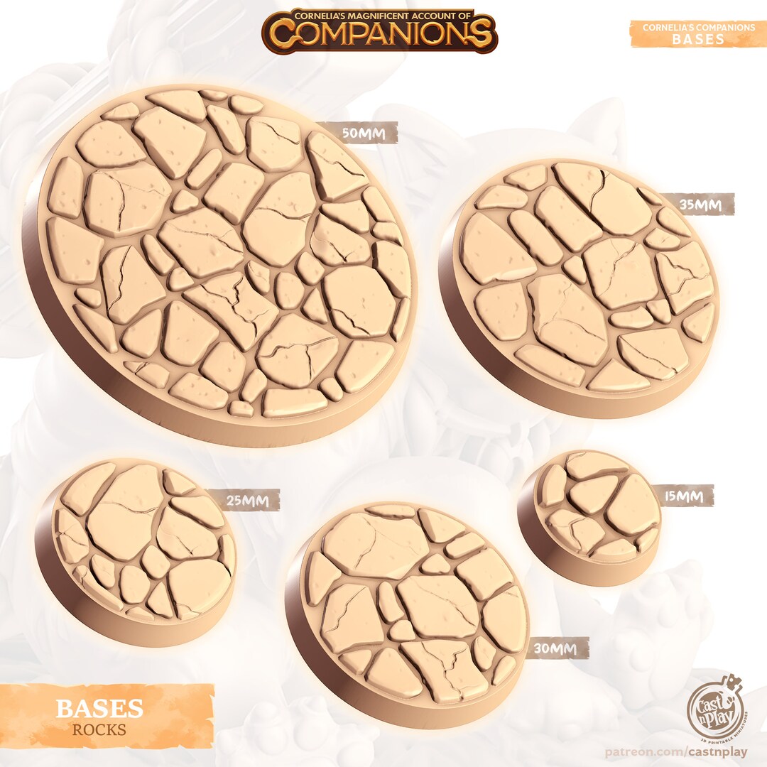 3D Printed Cast N Play Rocks Bases Companion's Bases - Master Pack ...