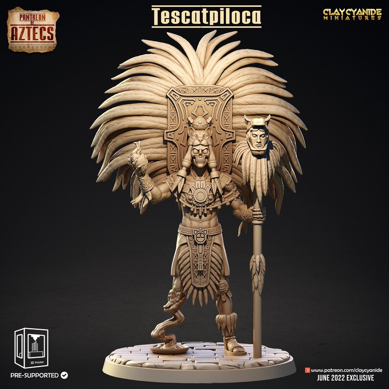 3D Printed Clay Cyanide Pantheon of Aztecs Set Ragnarok D&D - Etsy