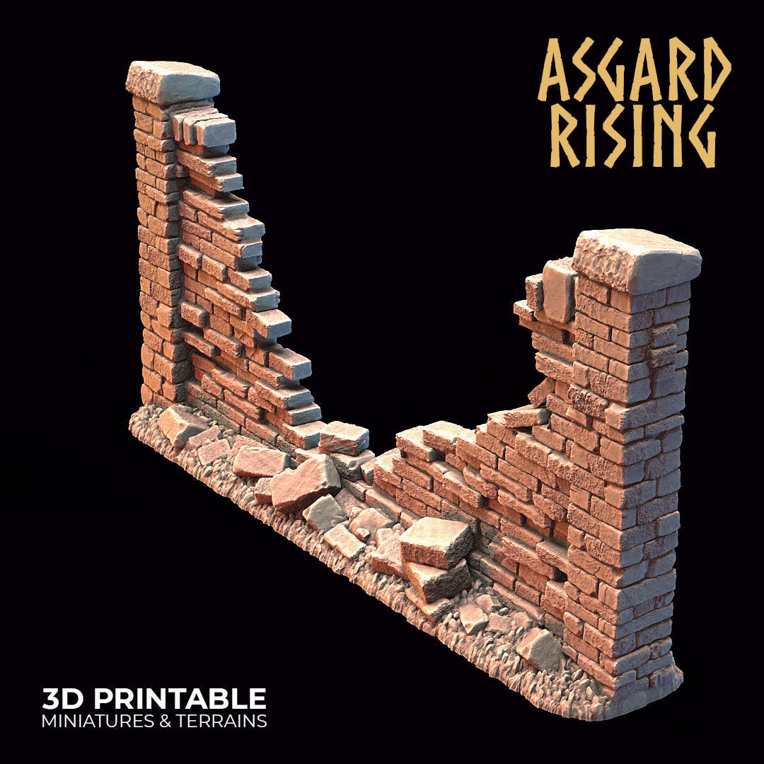 3D Printed Asgard Rising Cemetery Stone Wall Gate Set B - Etsy