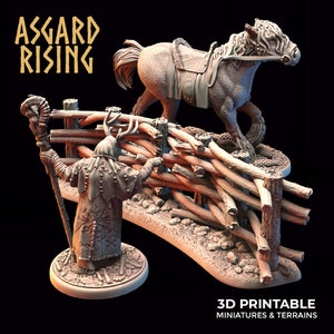 3D Printed Asgard Rising Wattle Fence Set With Gate 28mm - 32mm ...