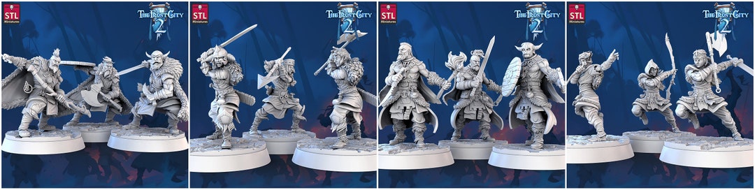 3D Printed STL Miniatures Barbarians the Frost City 2 28 - 32mm War Gaming D&D - Etsy
