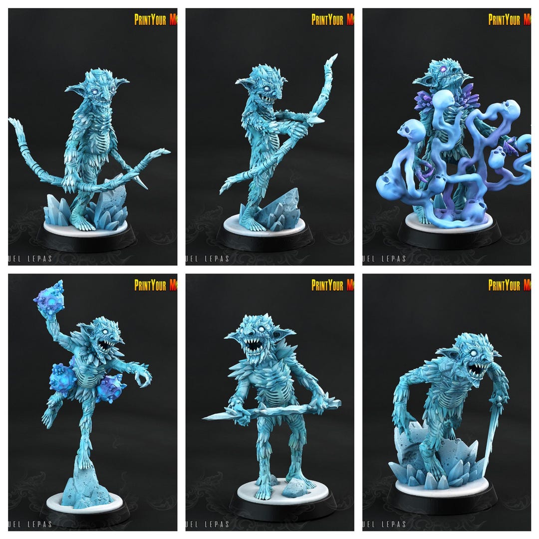 3D Printed Print Your Monster Frost Shard Goblins - Ice Goblin 28mm ...