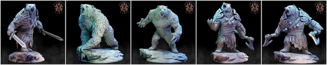 3D Printed Archvillain Games Frostburn Horrors - Bear Vanguard 28mm ...
