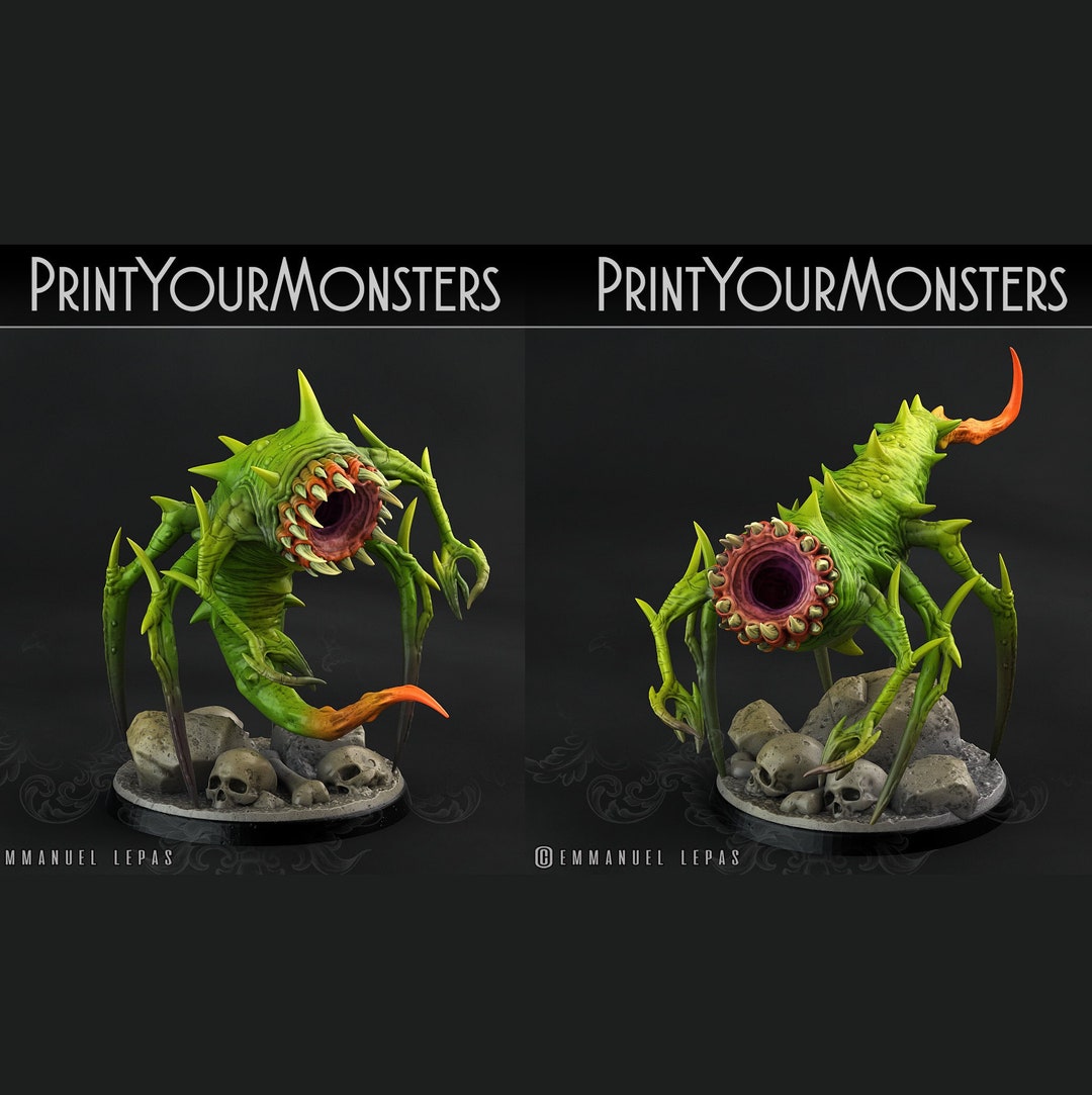 3D Printed Print Your Monsters Void Tyrant Worms Subterranean Terrors ...