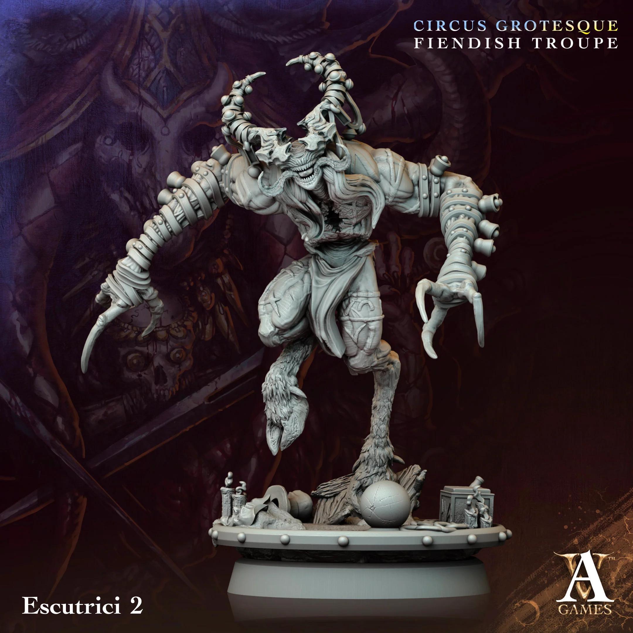 3D Printed Archvillain Games Escutrici Circus Grotesque Fiendish Troupe ...