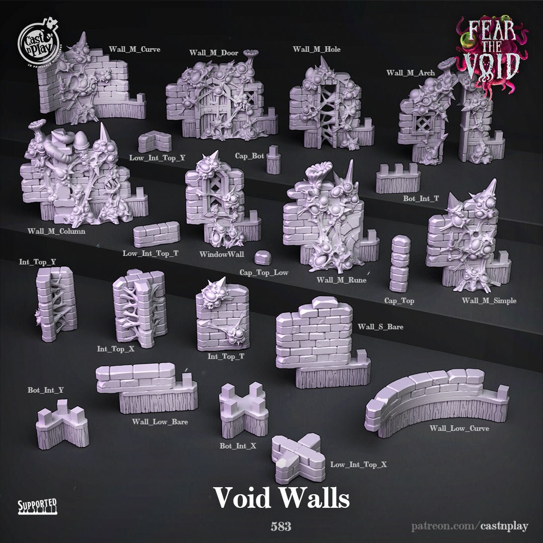 3D Printed Cast N Play Void Walls Terrain Fear the Void 28mm 32mm D&D ...