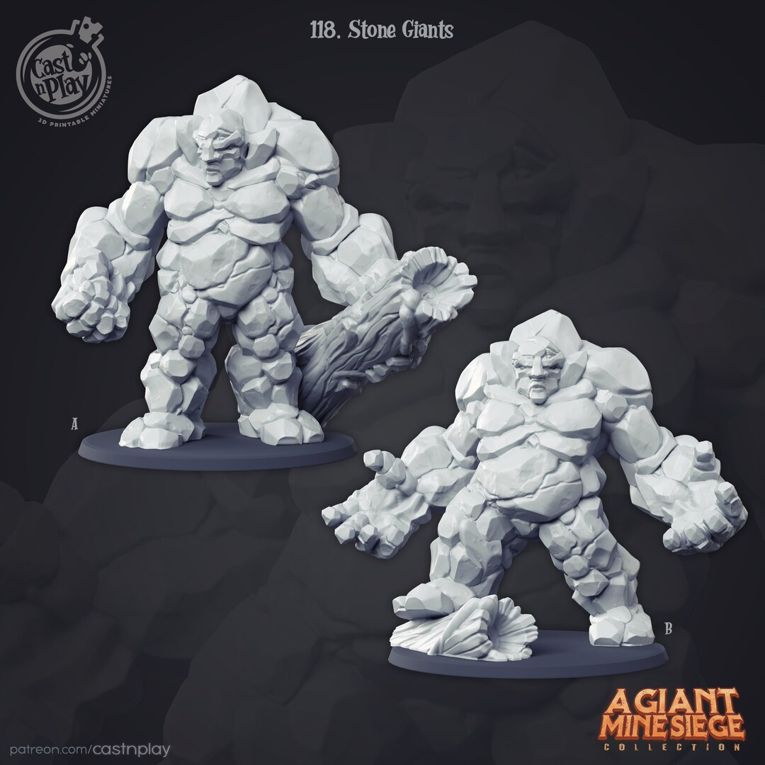 3D Printed Cast N Play Stone Giants 28mm 32mm D&D - Etsy