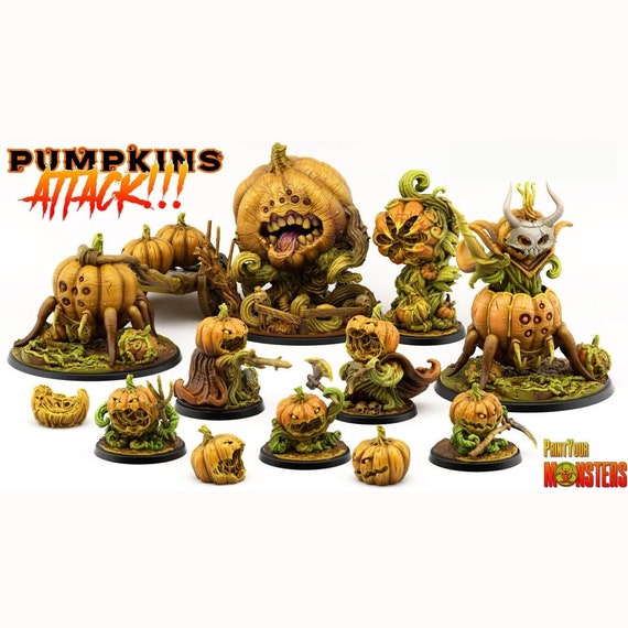 3D Printed Print Your Monsters Pumpkins Attack Pack Set 28mm - Etsy