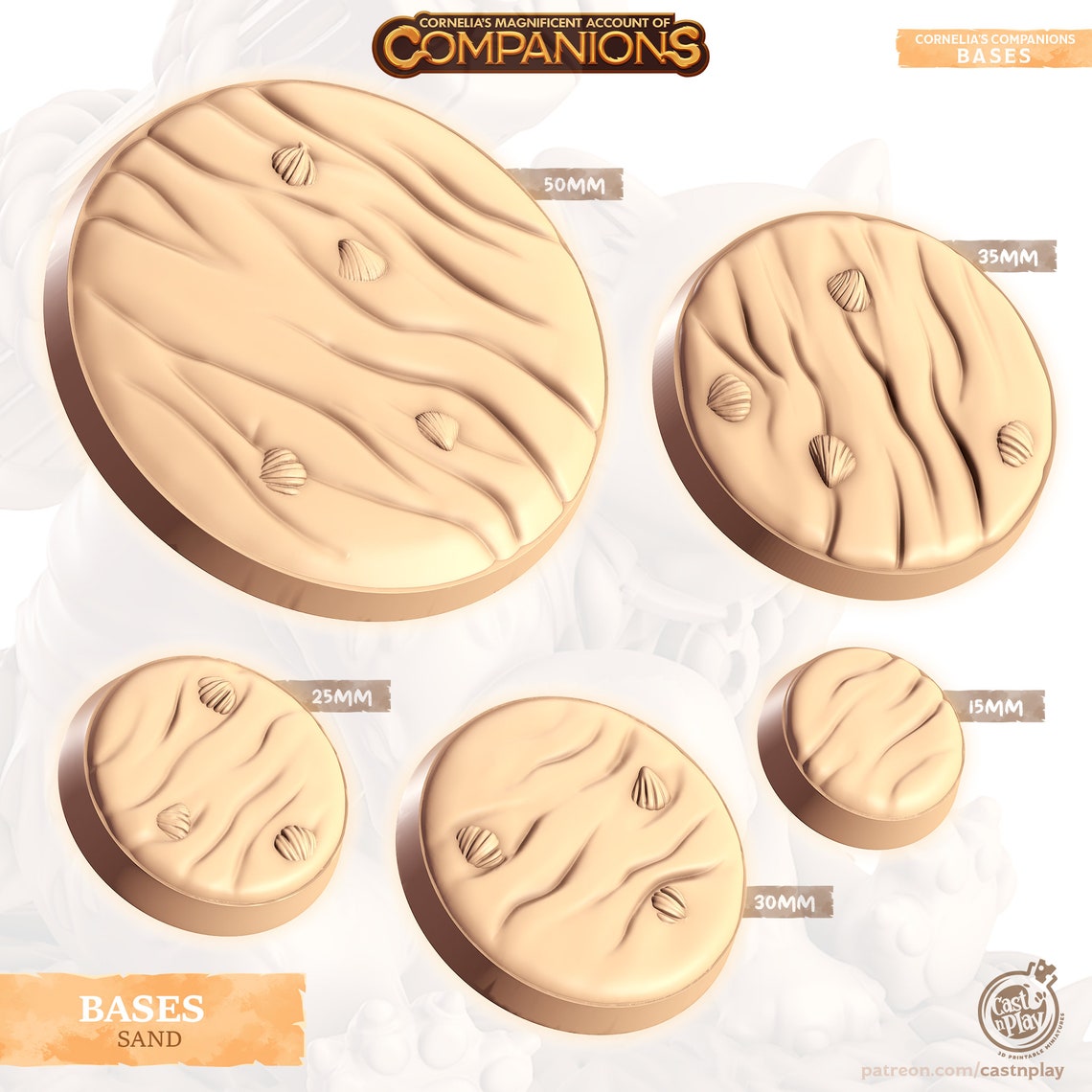 3D Printed Cast N Play Sand Bases Companion's Bases - Starter Pack ...