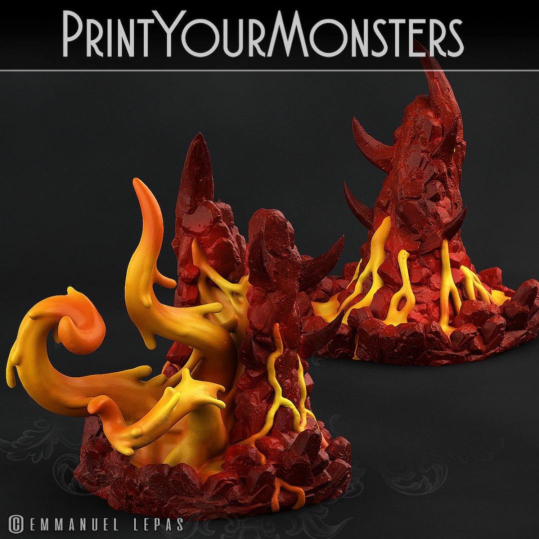 3D Printed Print Your Monsters Infernal Magma Roper 28mm - Etsy