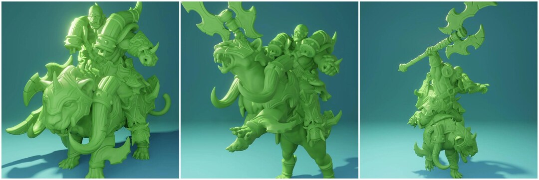 3D Printed Nafarrate Panther Rider Orc Set Orcs Army 28 32 Mm D&D - Etsy