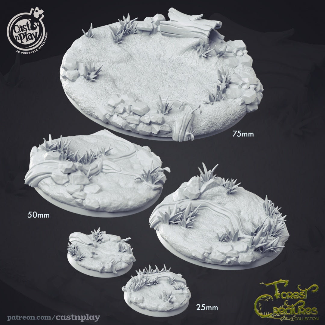 3D Printed Cast N Play Forest Creature Bases 28mm 32mm D&D - Etsy