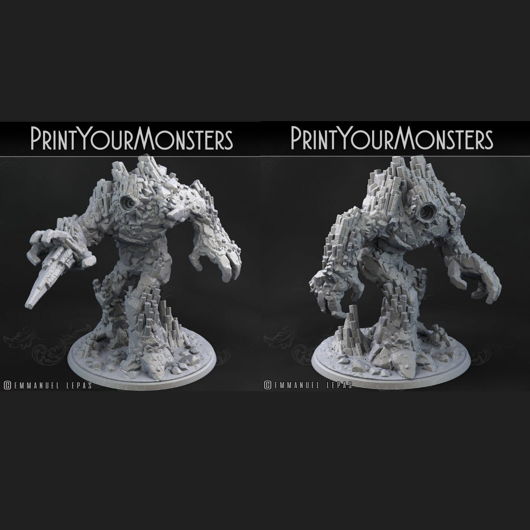 3D Printed Print Your Monsters Basalt Earth Elemental Set 28mm - 32mm D ...