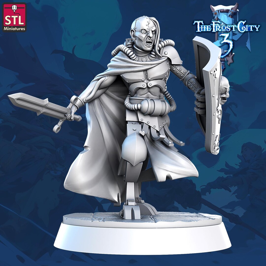 3D Printed STL Miniatures Dying Construct Core Characters the Frost City 3 28 - 32mm War Gaming ...