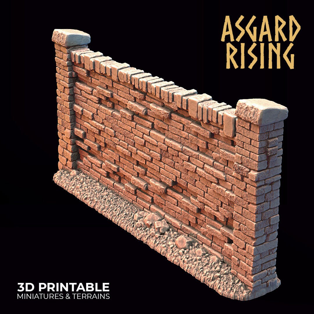 3D Printed Asgard Rising Cemetery Stone Wall Gate Set B - Etsy