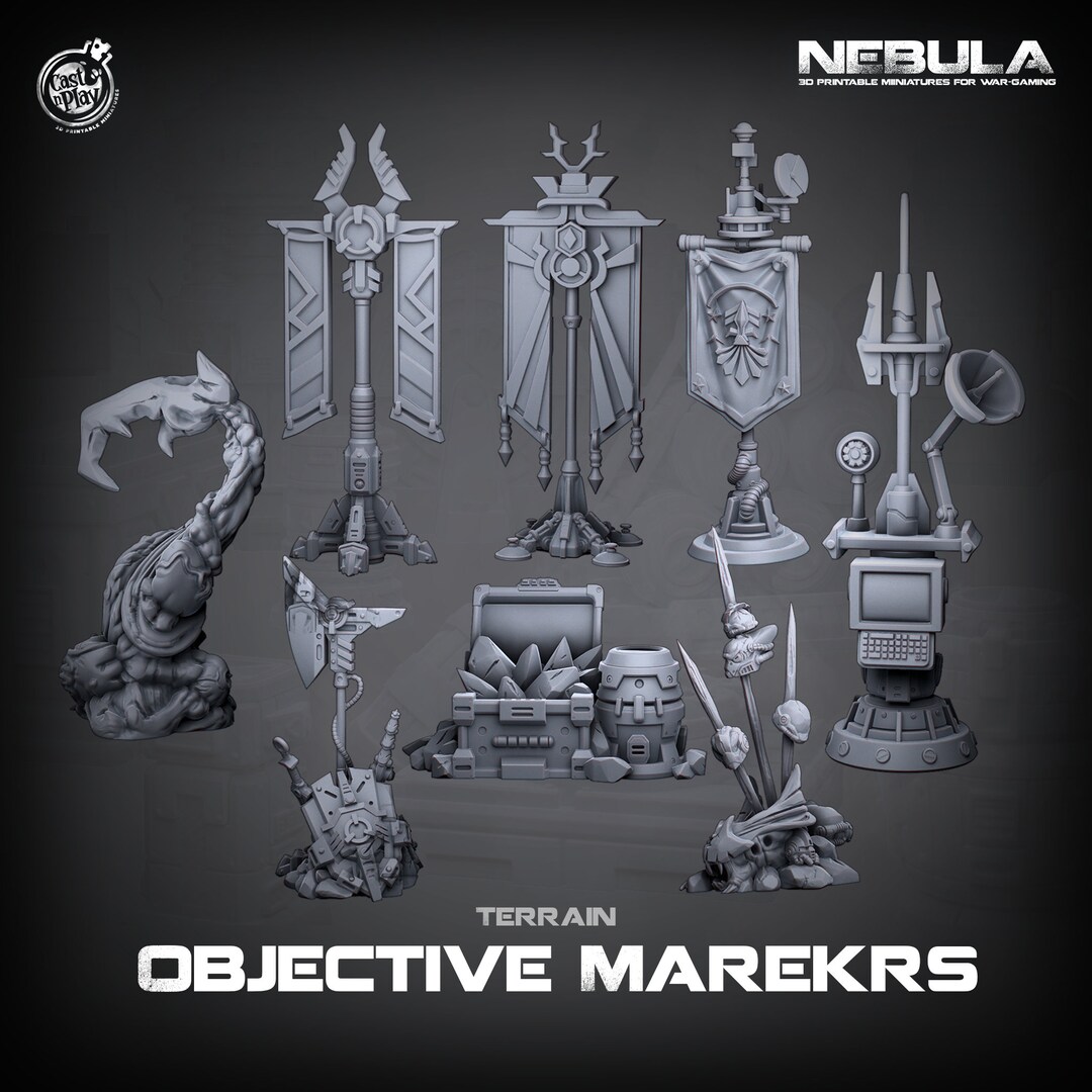 3D Printed Cast N Play Objective Markers Nebula Origins 28mm 32mm D&D ...