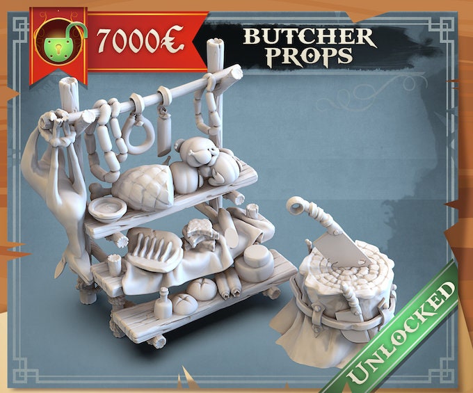 3D Printed STL Miniatures Butcher Props 28 32mm War Gaming - Etsy