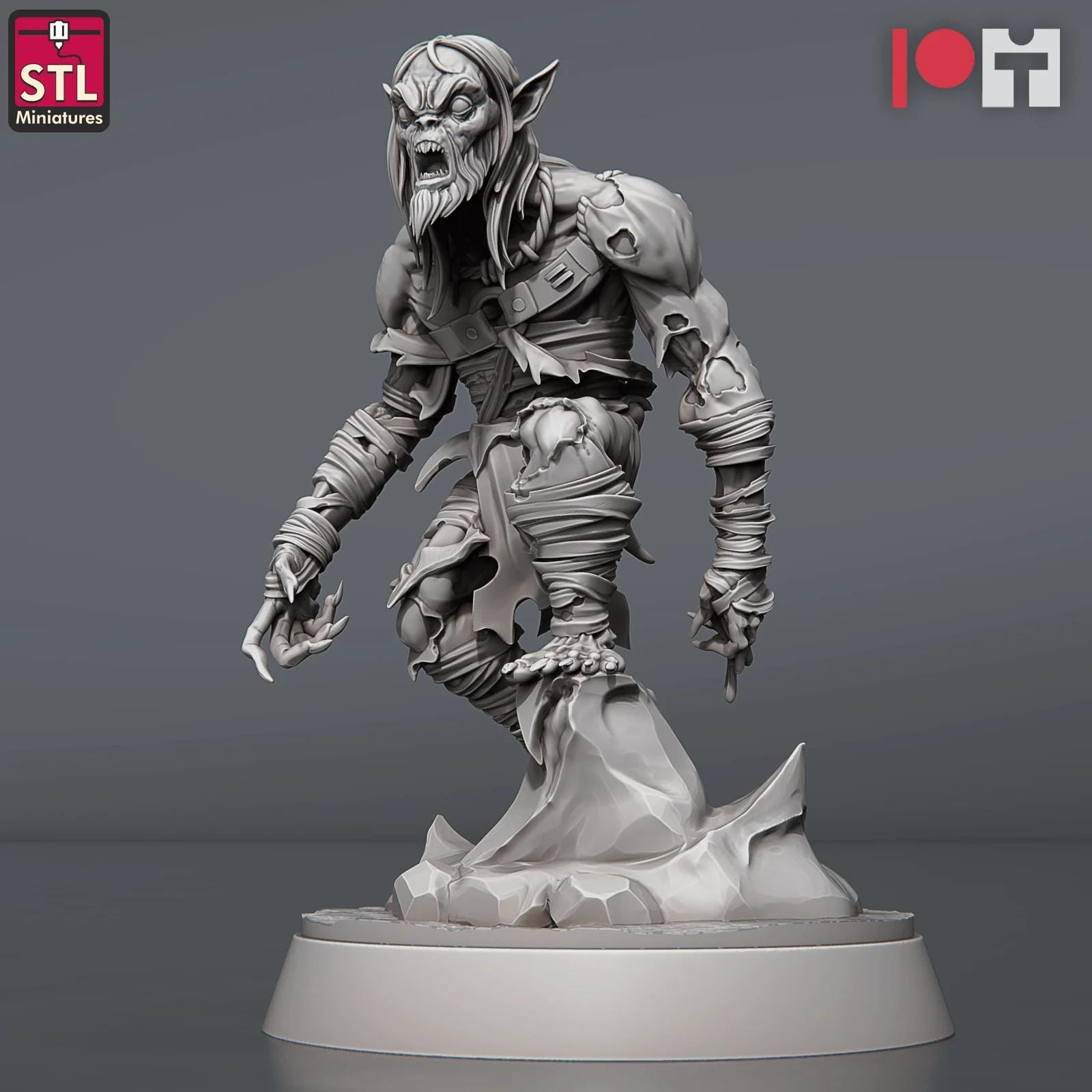 3D Printed STL Miniatures Ghoul King Set 28 - 32mm War Gaming D&D - Etsy