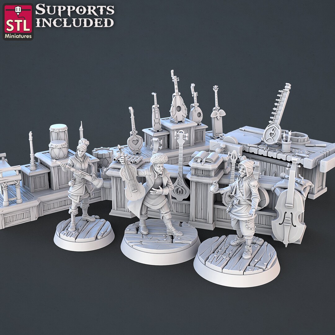 3D Printed STL Miniatures Music Store Set 28 32mm War - Etsy