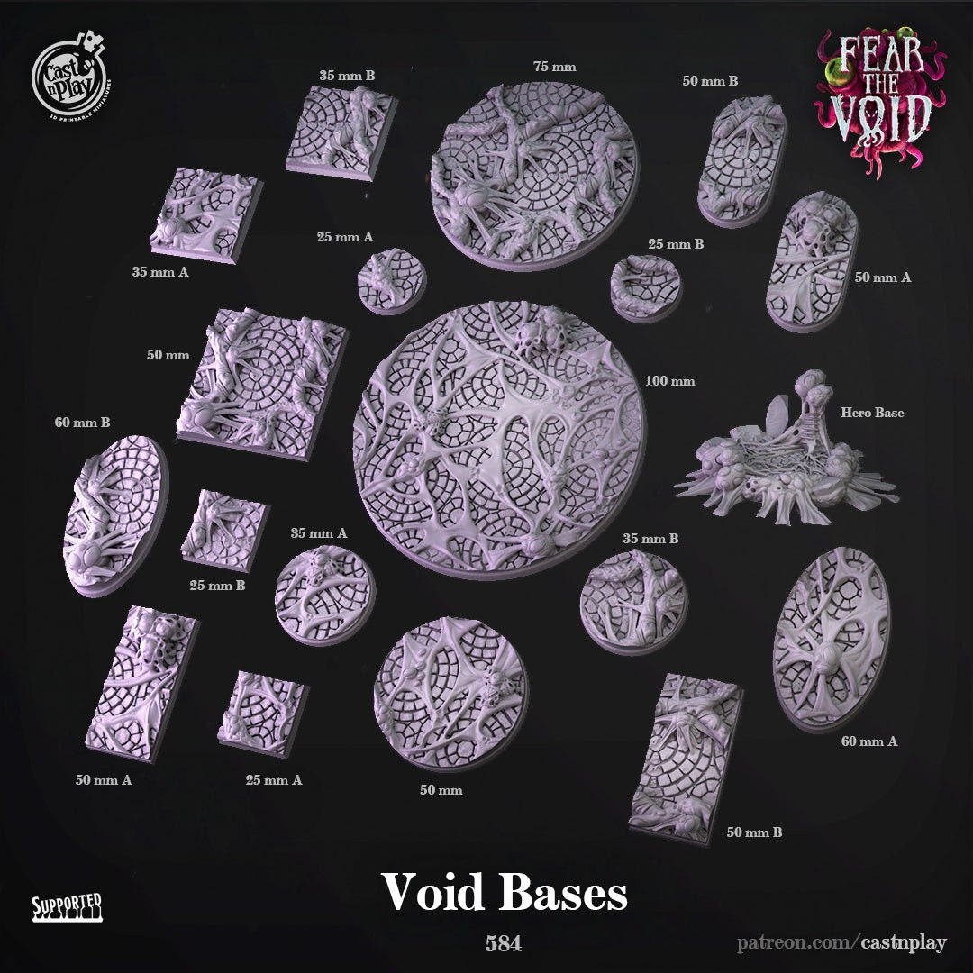 3D Printed Cast N Play Void Bases Fear the Void Set 28mm 32mm D&D - Etsy