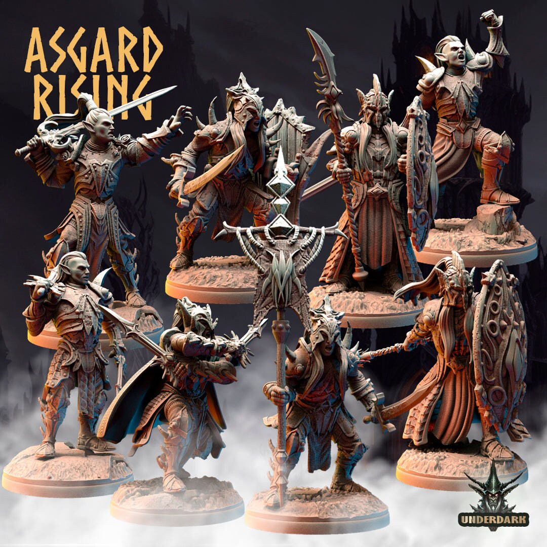 3D Printed Asgard Rising Dark Elves 28 32 Mm Wargaming Dnd - Etsy