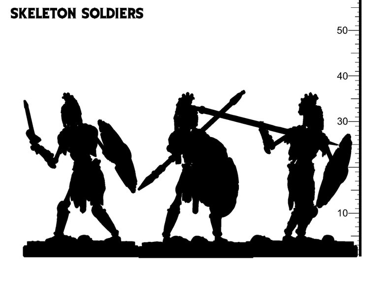 3D Printed Clay Cyanide Skeleton Soldiers Greek Mythology Part 2 28 32 ...