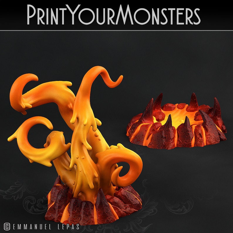 3D Printed Print Your Monsters Infernal Magma Set 28mm 32mm - Etsy