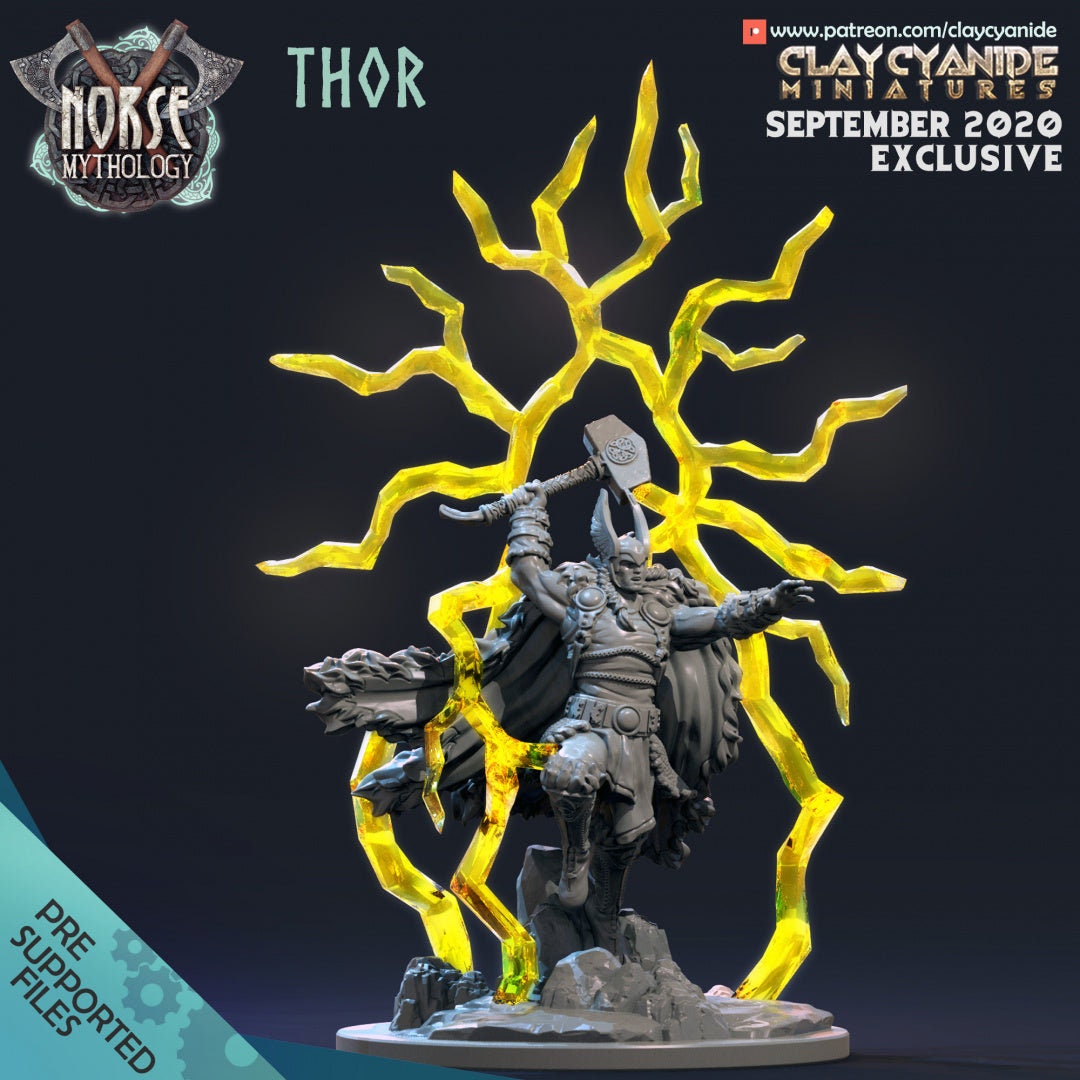 3D Printed Clay Cyanide Thor Norse Mythology 28 32 Mm D&D - Etsy