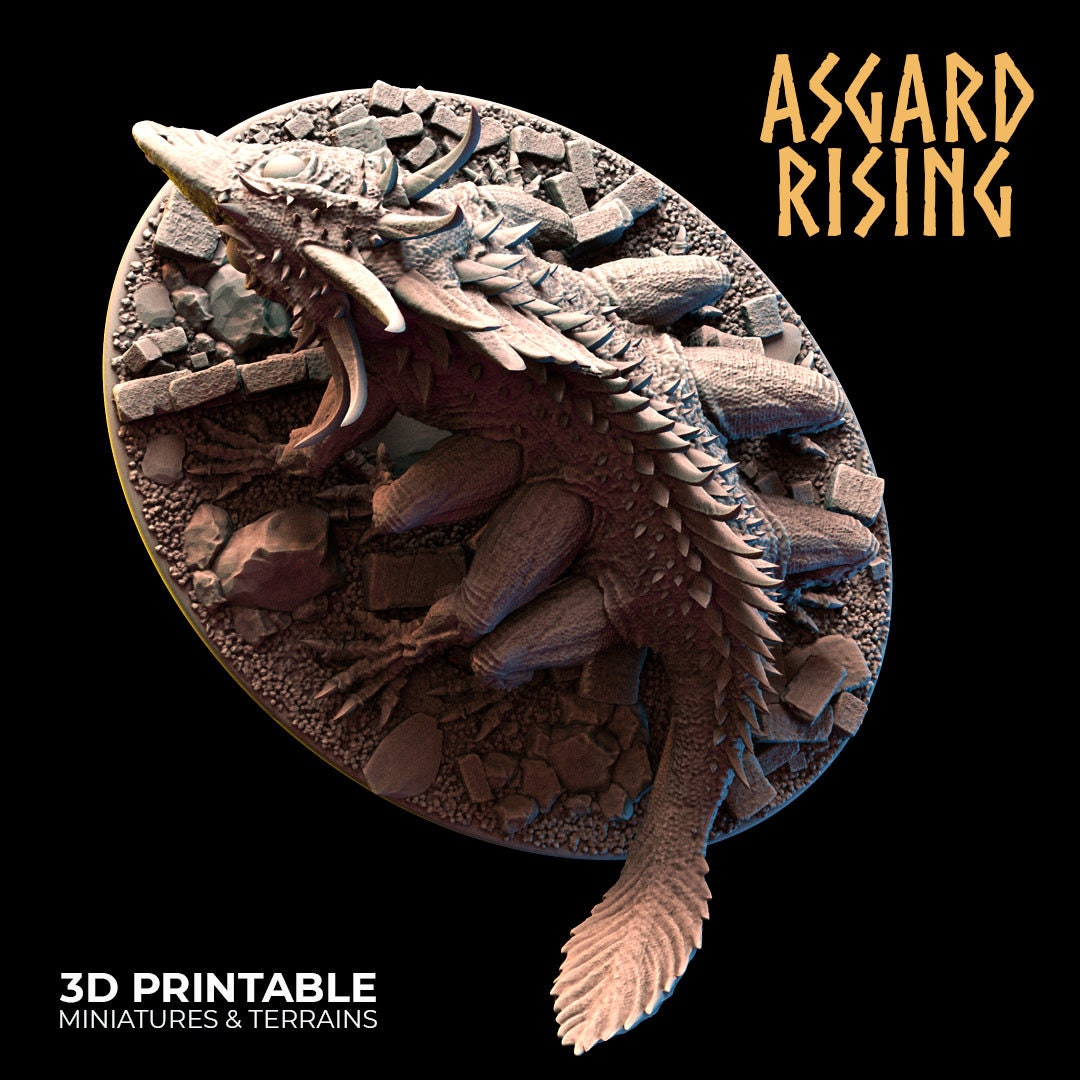 3D Printed Asgard Rising King of Serpents Basilisk 32mm D&D | Etsy