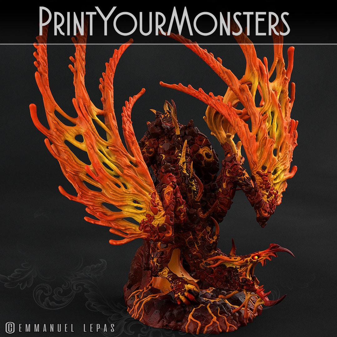 3D Printed Print Your Monsters Infernal Magma Dragon 28mm - Etsy