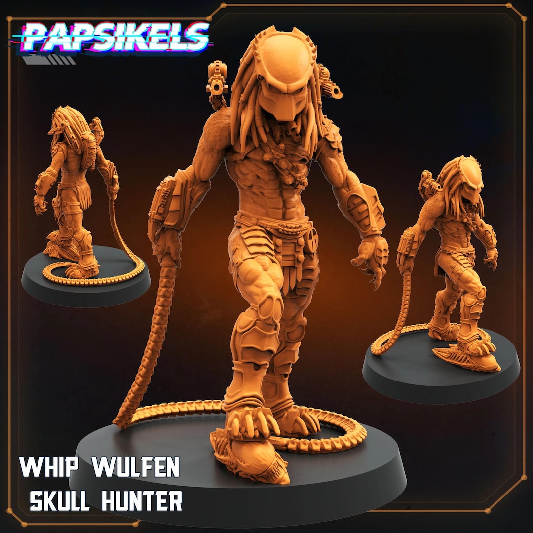 3D Printed Papsikels Whip Wulfen Skull Hunter 28mm 32mm - Etsy