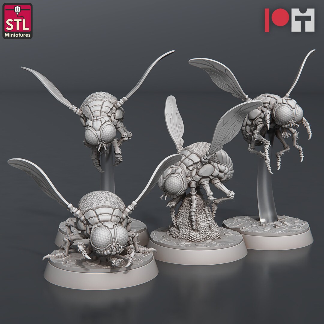3D Printed STL Miniatures Giant Flies Set 28 - 32mm War Gaming D&D - Etsy