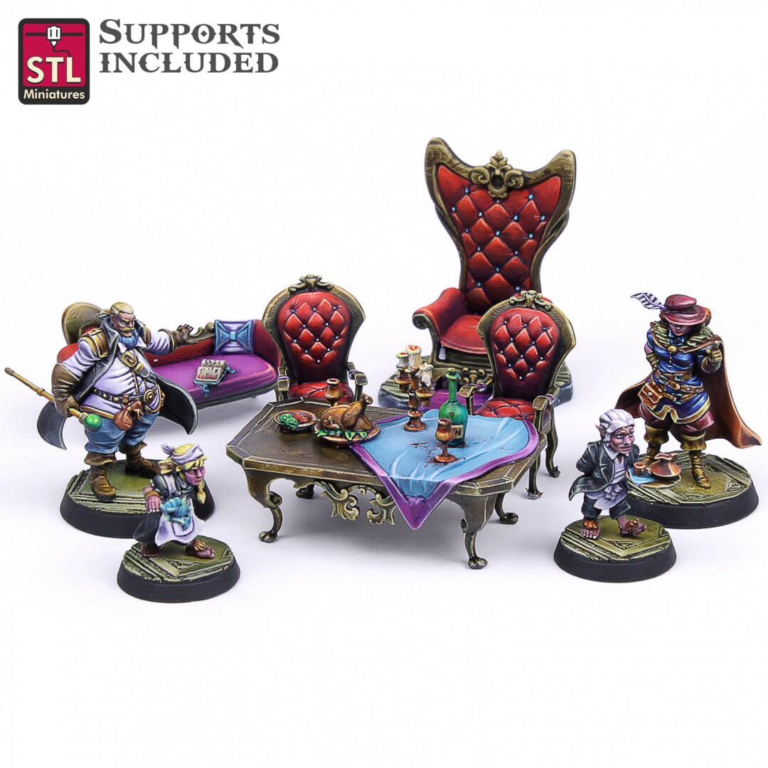3D Printed STL Miniatures Guild Masters Set 28mm - 32mm War Gaming D&D ...