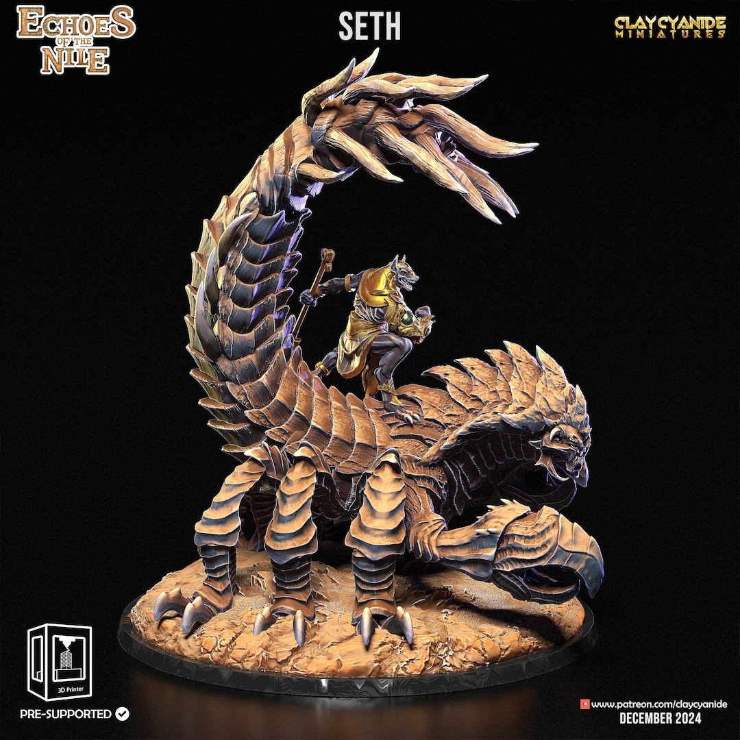 3D Printed Clay Cyanide Seth Giant Scorpion 28 32 Mm D&D - Etsy