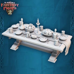 3D Printed STL Miniatures Fantasy Props 2 Tavern 28 - 32mm War Gaming D ...